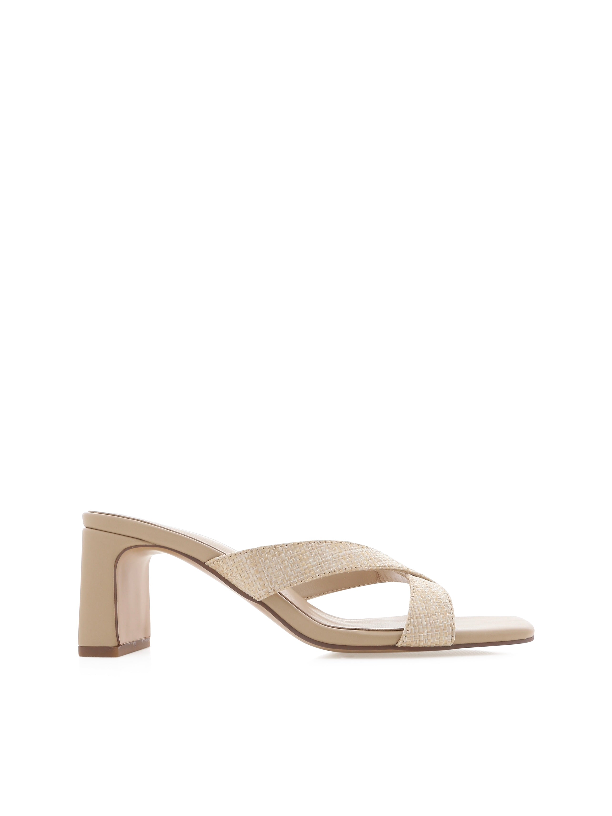 Camila Heels - Natural Linen